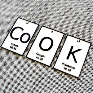 Cook Periodic Table of Elements Wall, Desk or Shelf Sign Solid Plate With Raised Letters - Etsy