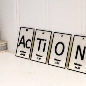 Action Periodic Table of Elements Wall, Desk or Shelf Sign - Etsy