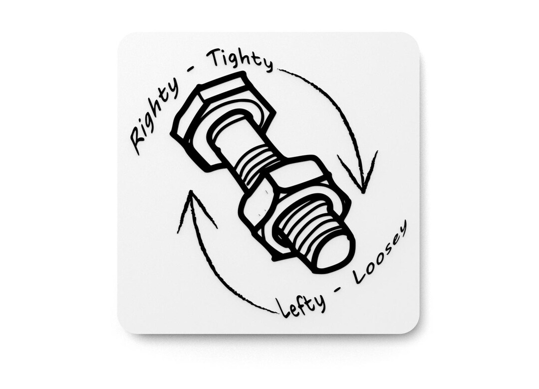 Righty Tighty Lefty Loosey | Funny Sign for Home or Office - Etsy