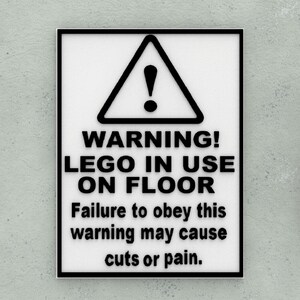 Funny Lego Warning Sign - Etsy