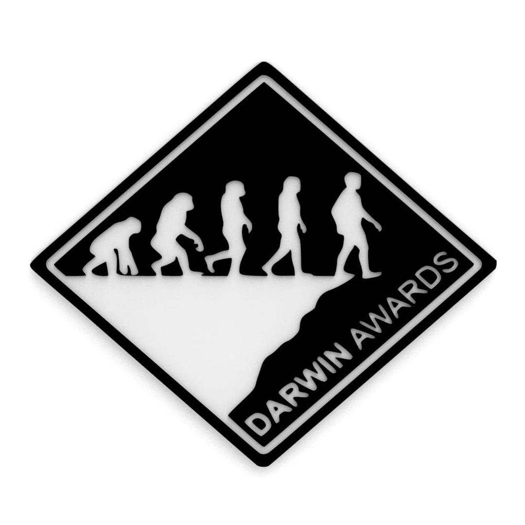 Darwin Awards 3D Printed Sign – Unique Humor Wall Art - Etsy