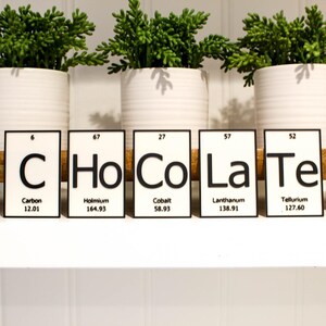 Chocolate | Periodic Table of Elements Wall, Desk or Shelf Sign - Etsy