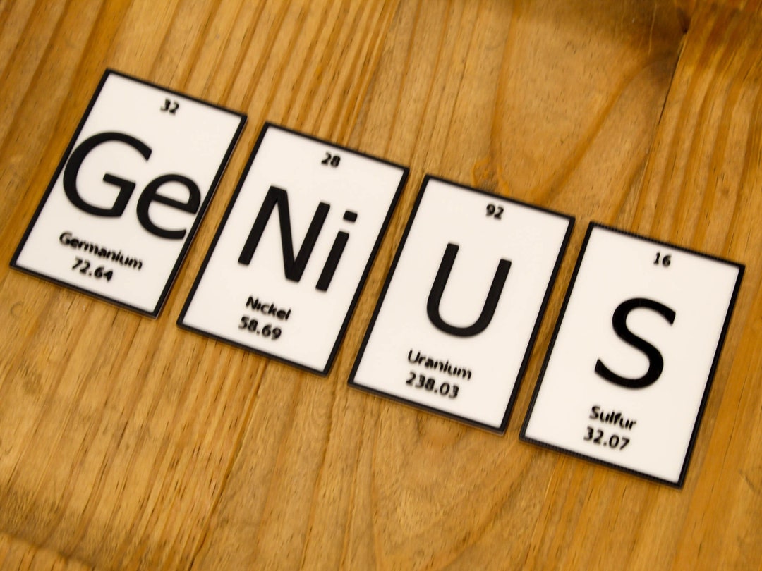 Genius Periodic Table of Elements Wall, Desk or Shelf Sign - Etsy