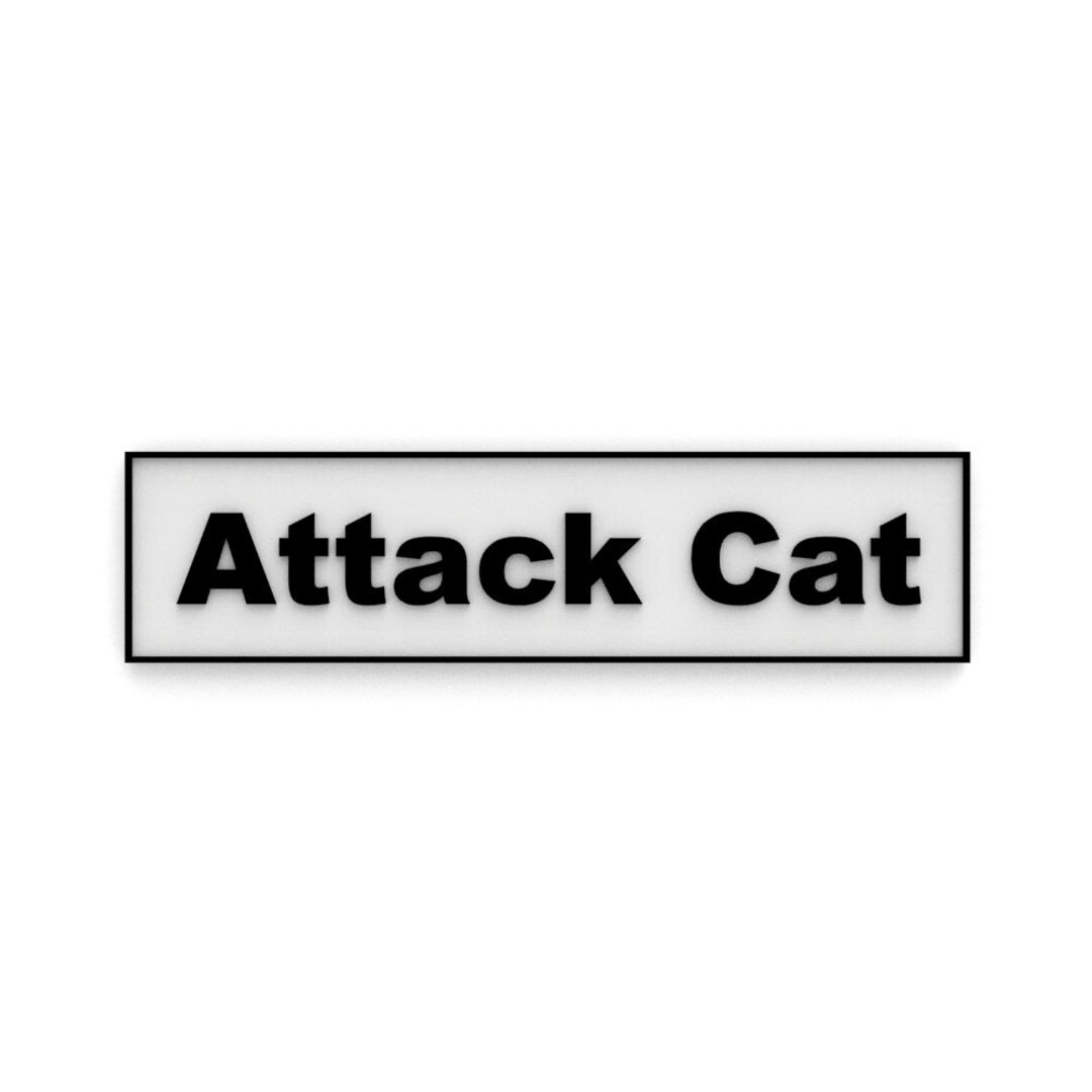 Attack Cat Sign Funny 3D Printed Pet Warning Decor - Etsy