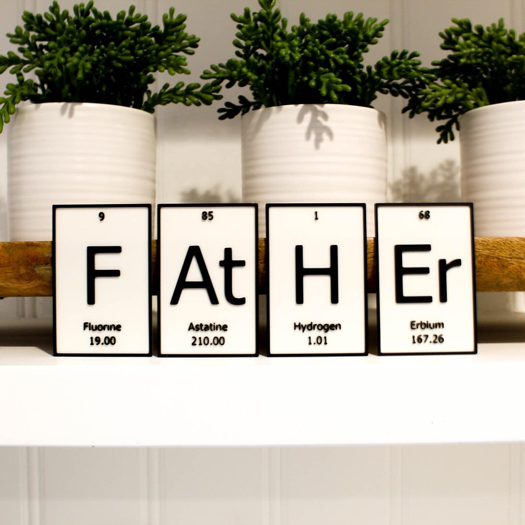 Father | Periodic Table of Elements Wall, Desk or Shelf Sign - Etsy