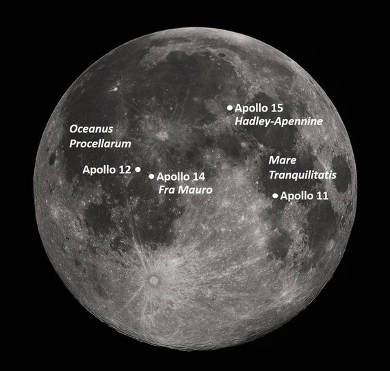 Map Of Moon Landings