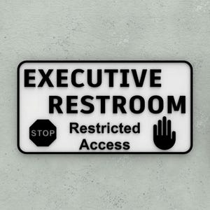 Sign Executive Restroom Restricted Access - Etsy