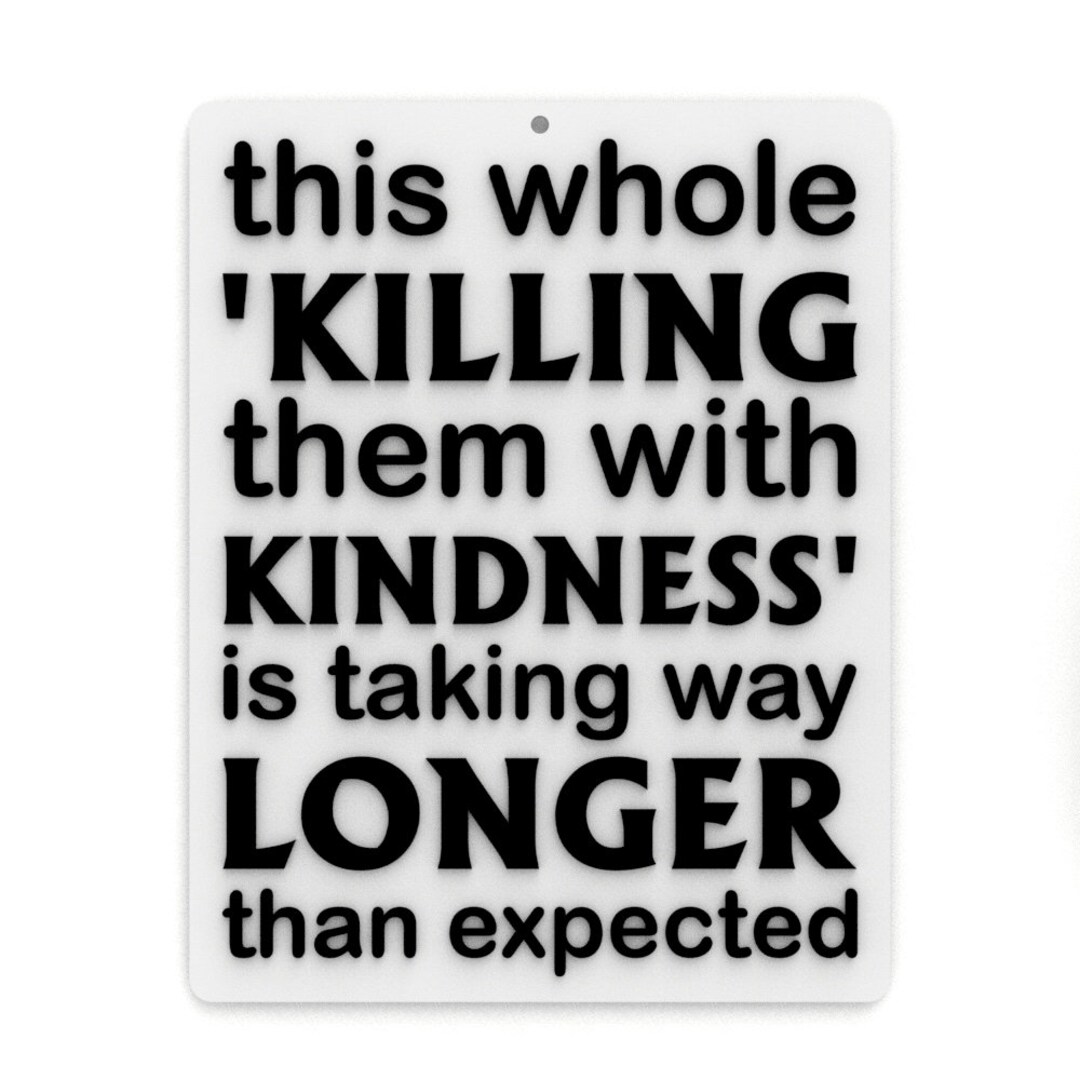 Funny Sign This Whole Killing Them With Kindness is Taking - Etsy