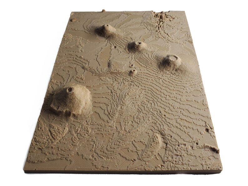 Mars 3D Topography Map of the Largest Volcanic Region on Mars | Etsy