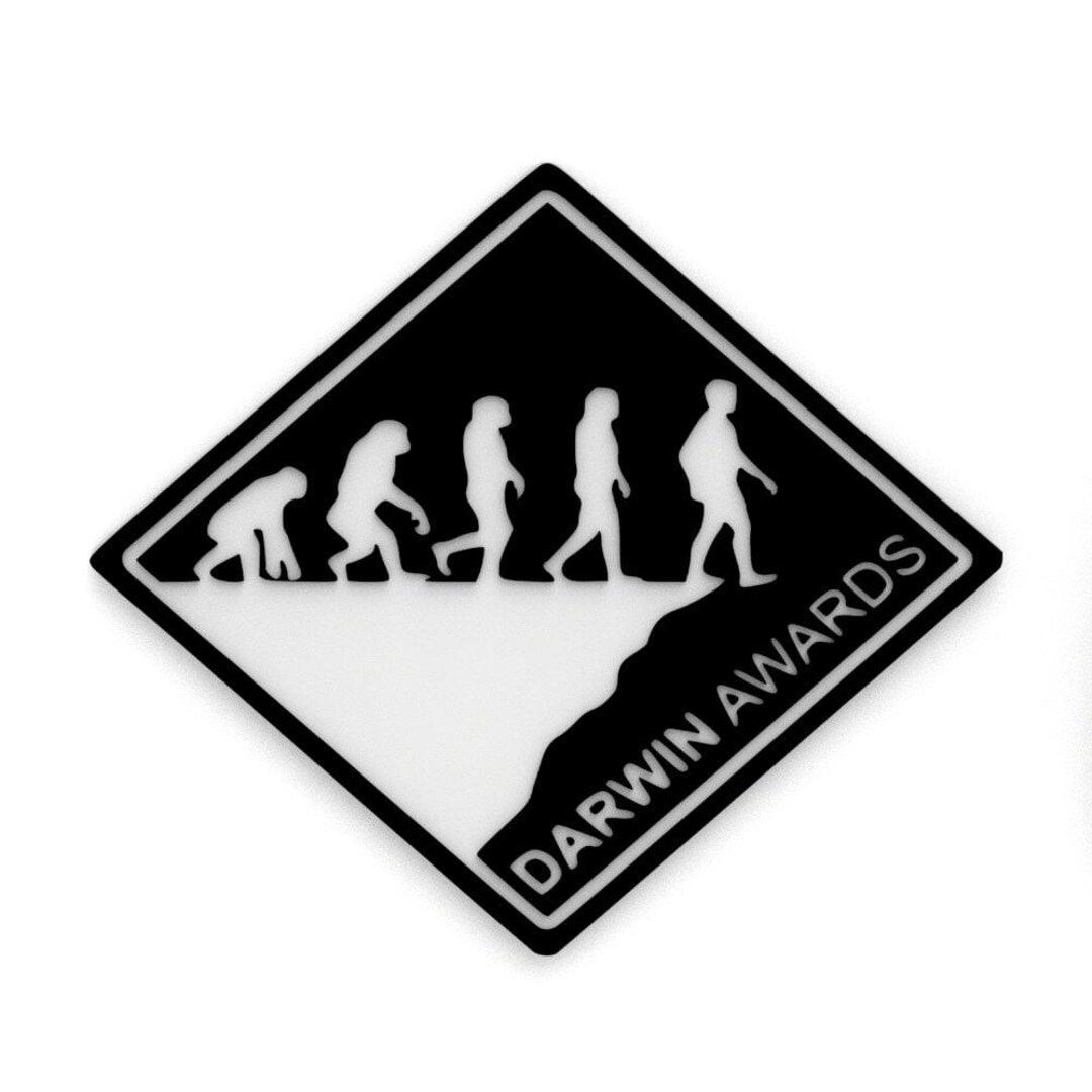 Sign Darwin Awards Theory of Evolution - Etsy UK