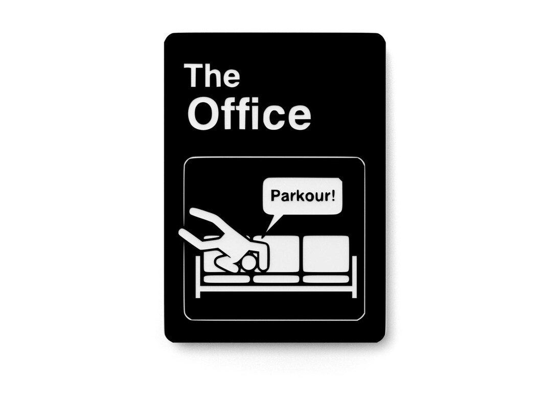 Bold 3D Wall Art–the Office Parkour Sign, Funny Pop Culture Home or ...