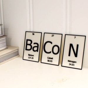 Bacon Periodic Table of Elements Wall, Desk or Shelf Sign - Etsy