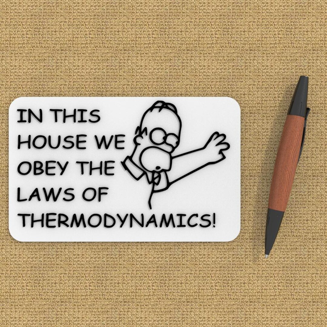 Funny Sign | in This House We Obey the Law of Thermodynamics! - Etsy