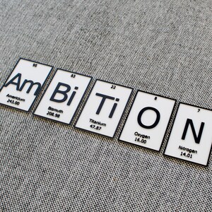 Ambition | Periodic Table of Elements Wall, Desk or Shelf Sign - Etsy