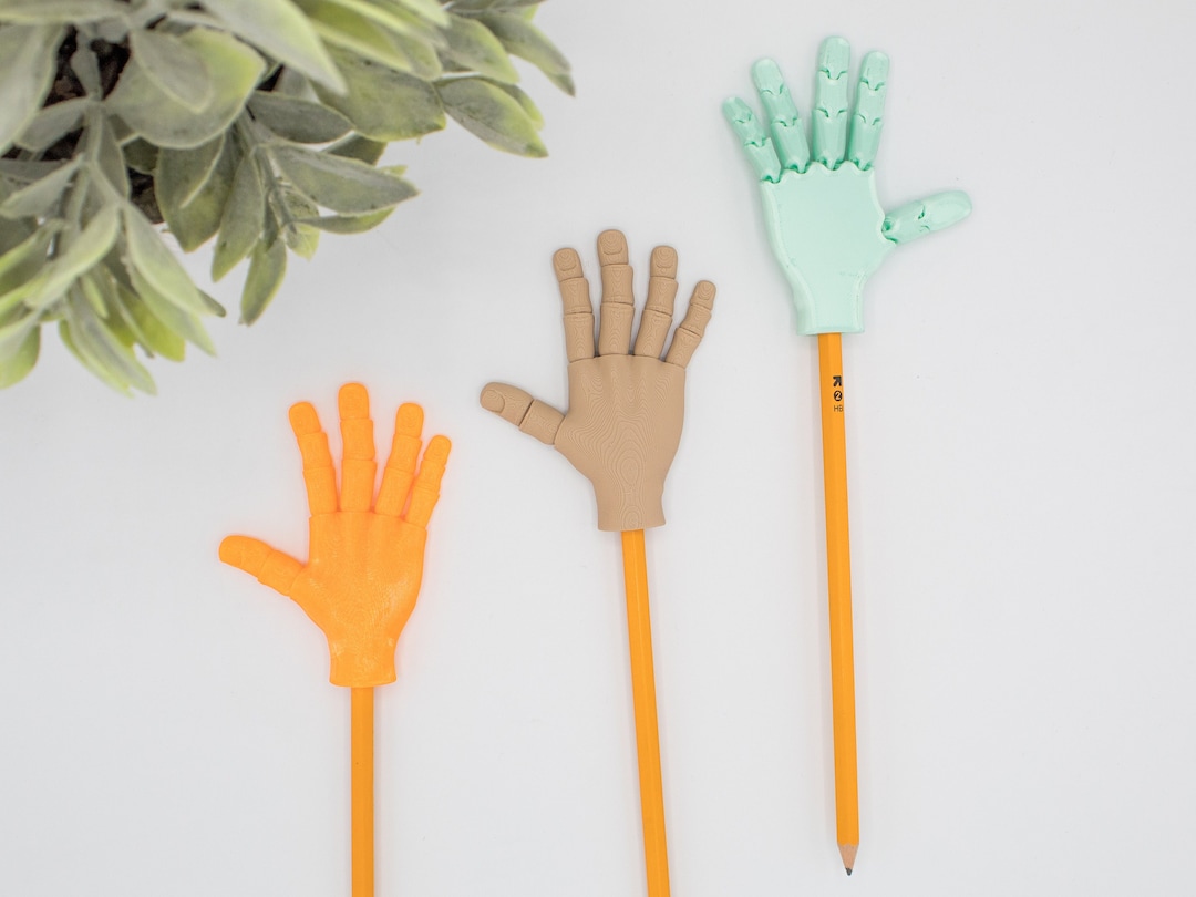Fidget HAND PENCIL TOPPERS Flexible Articulating 3d Printed - Etsy