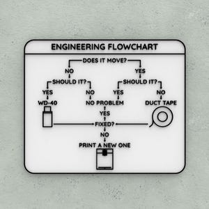 3D Printed Engineering Flowchart Sign – Engineer Wall Art - Etsy