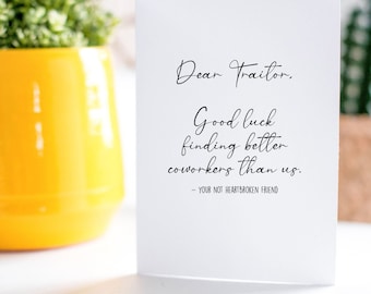 New Job Traitor Card | Etsy