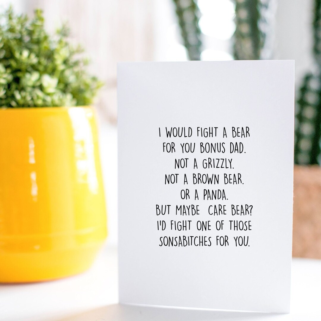 Funny Bonus Dad Greeting Card L Step Father, Step Dad Gifts L Fathers ...