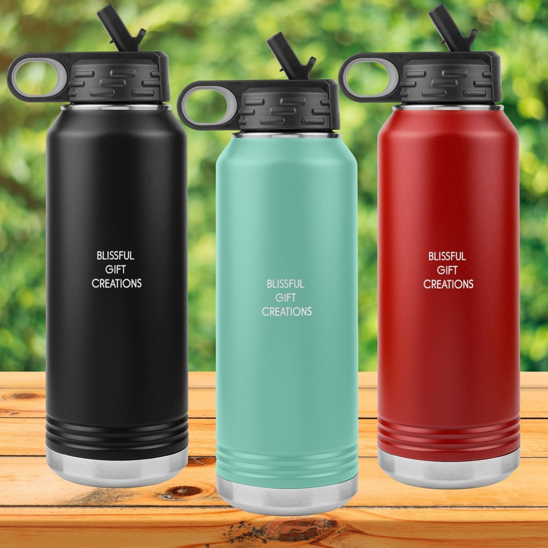 Custom Water Bottle Tumbler Personalized 32 Oz Tumbler Insulated Laser ...