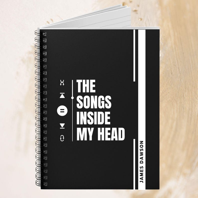 Songs Inside My Head, Personalized Lyric Book, Lyrical Notebook for Men ...