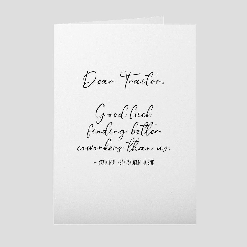 Dear Traitor L Funny Goodbye Coworker Card Leaving Job Gift | Etsy