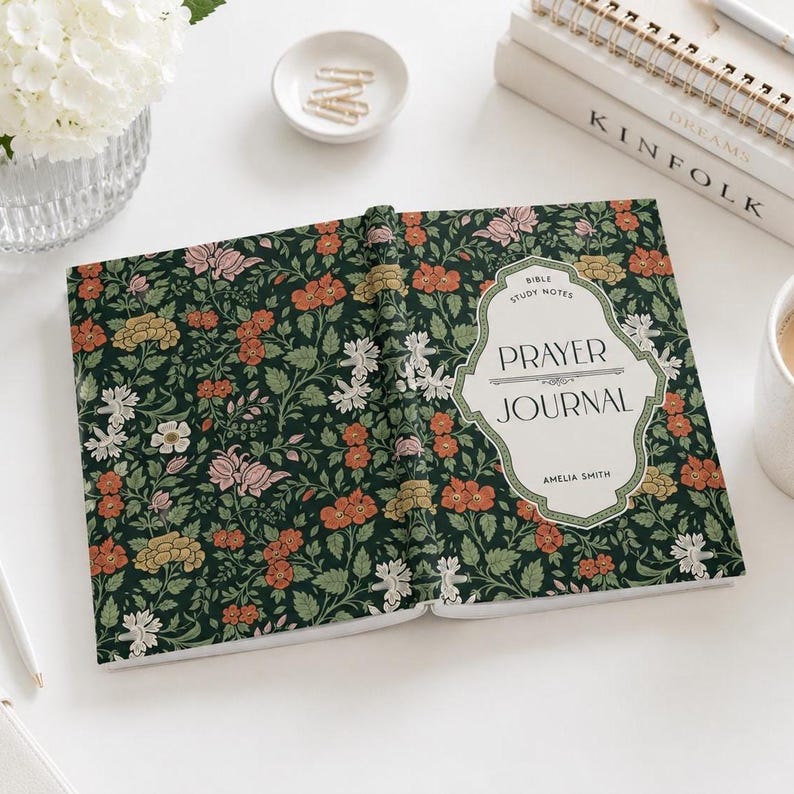 Botanical Prayer Journal - Personalized Name Bible Study Floral ...