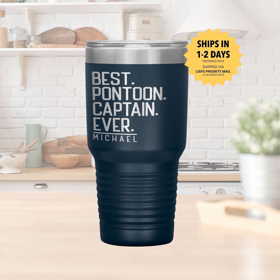 Pontoon Captain Gift Tumbler for Pontoon Captain Cup Boating Custom ...