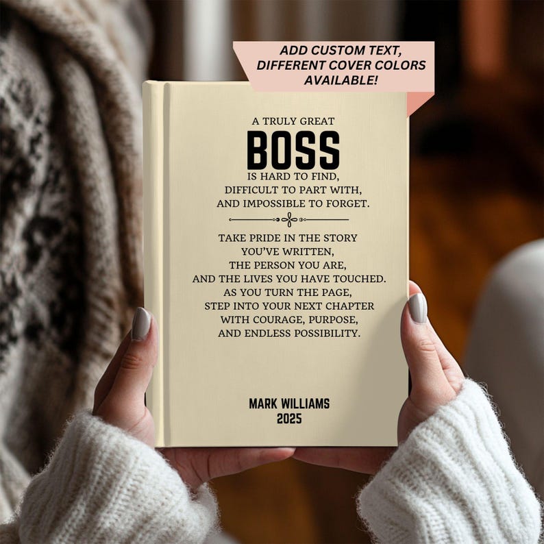 Boss Retirement Leather Journal, Mentor Hardcover Notebook, Colleague ...