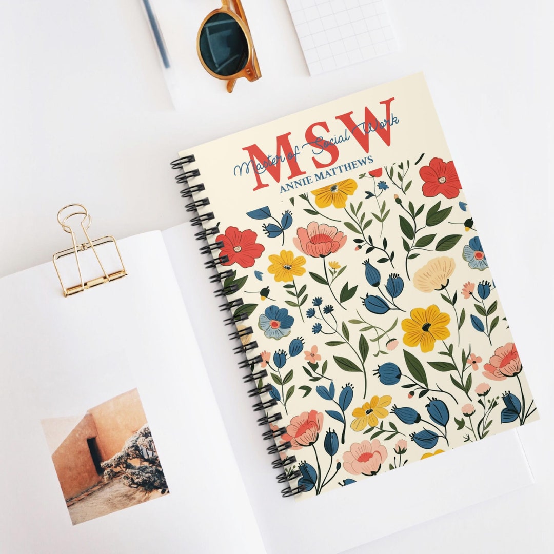MSW Graduation Gift, MSW Personalized Notebook, Social Worker Gifts ...