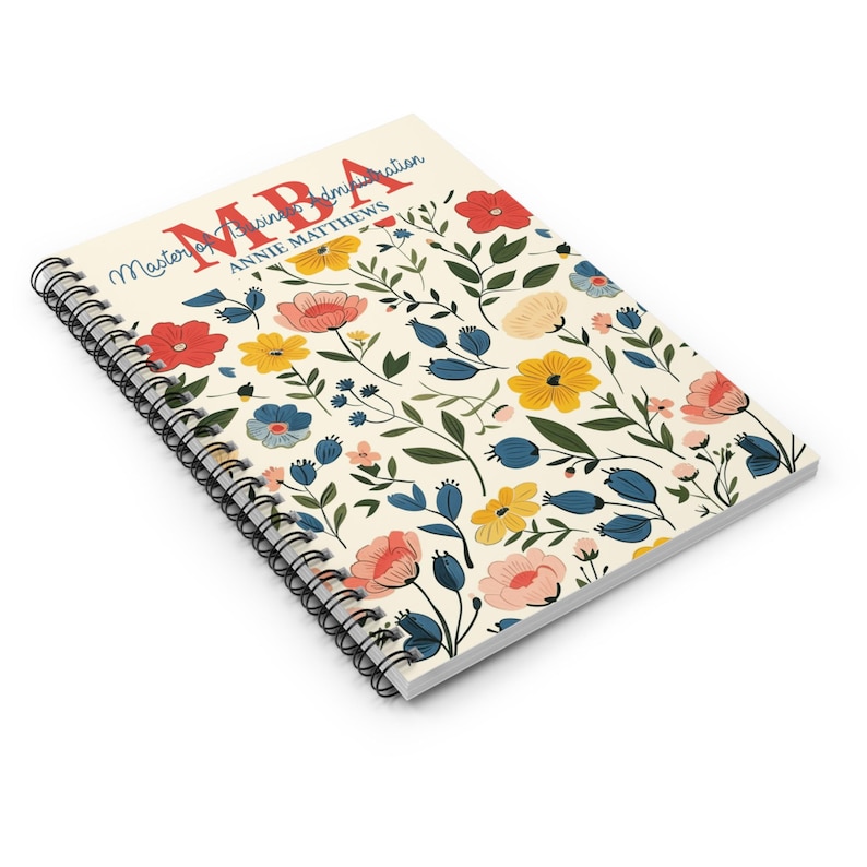 Personalized Masters Graduation Gifts, MBA Floral Notebook for Women ...
