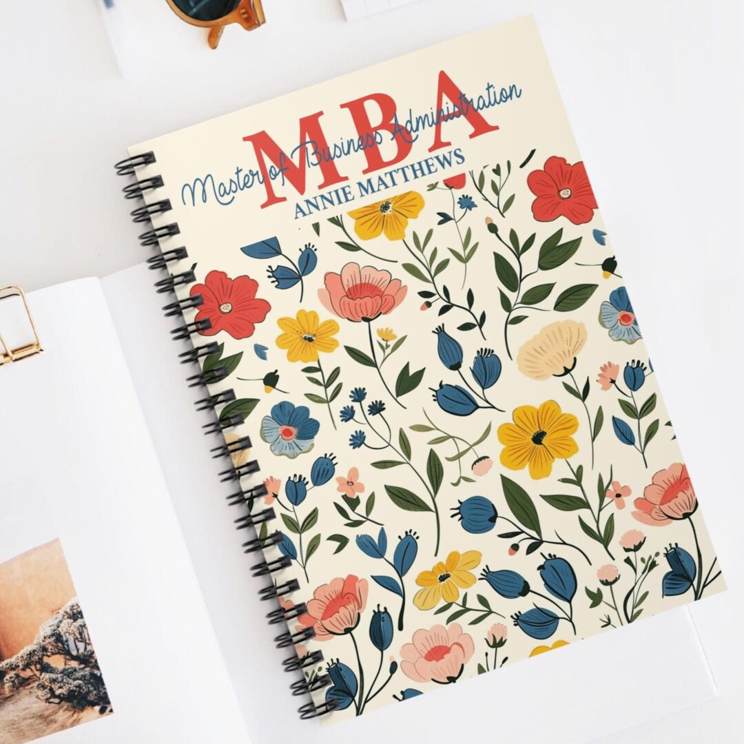 Personalized Masters Graduation Gifts, MBA Floral Notebook for Women ...