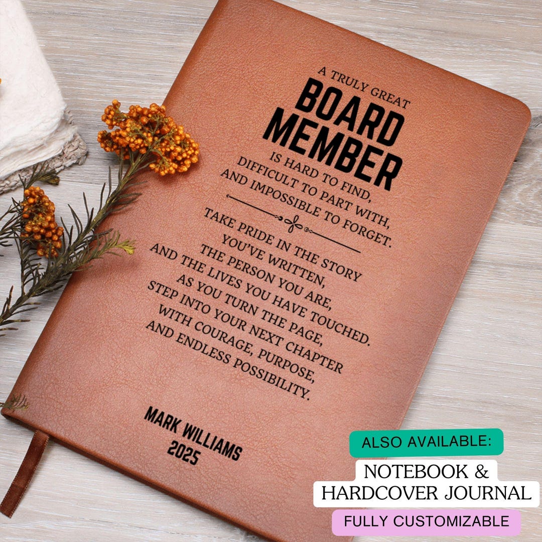 Board Member Appreciation Gift, Men Personalized Leather Journal ...