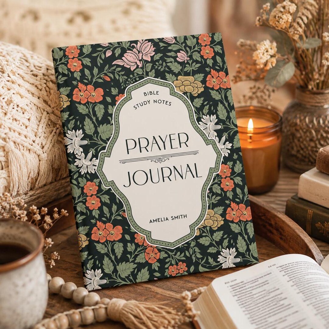Botanical Prayer Journal - Personalized Name Bible Study Floral ...