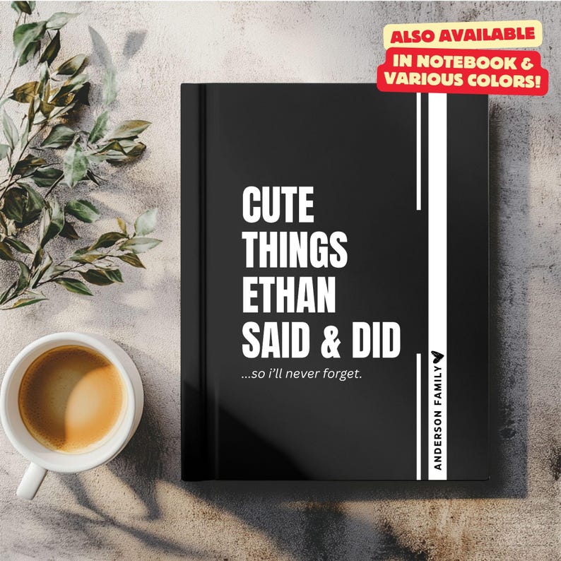Personalized Kids Memory Journal, Things My Kids Say Baby Book ...