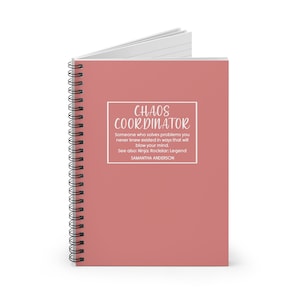 Personalized Chaos Coordinator Notebook Funny Definition Employee ...