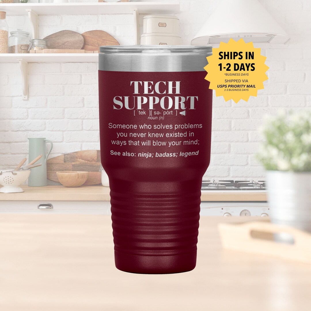 TECH SUPPORT Gift IT Support Tumbler for Women and Men Personalized ...