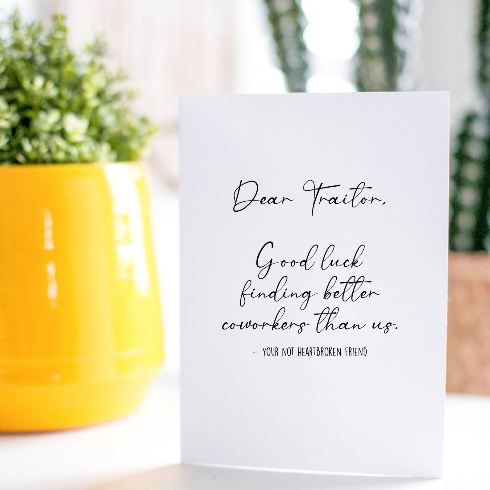 Dear Traitor L Funny Goodbye Coworker Card Leaving Job Gift | Etsy