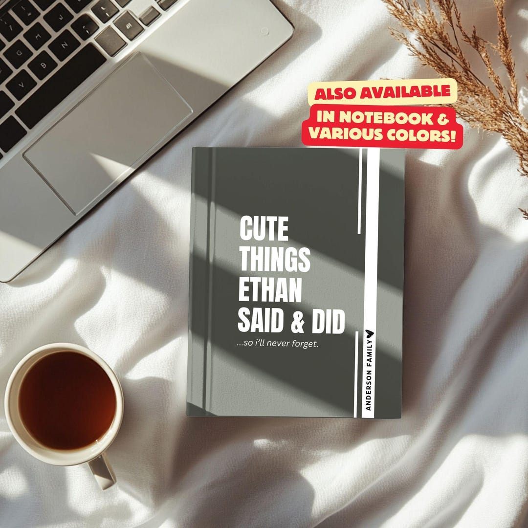 Personalized Kids Memory Journal, Things My Kids Say Baby Book ...