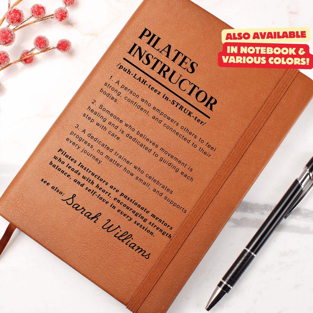 Pilates Instructor Gifts, Personalized Name Leather Journal, Pilates ...
