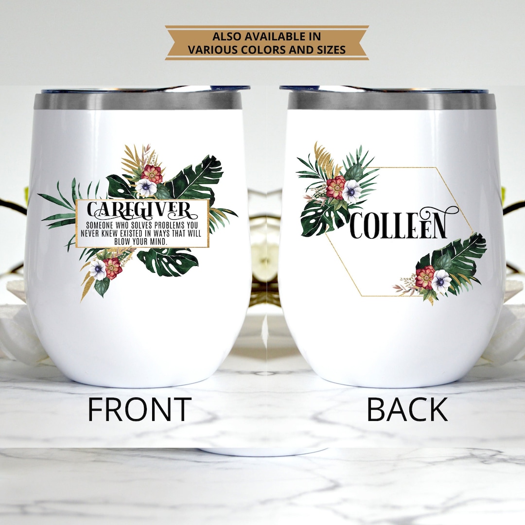 Personalized Caregiver Tumbler: Custom Name Stainless Steel Travel Mug ...