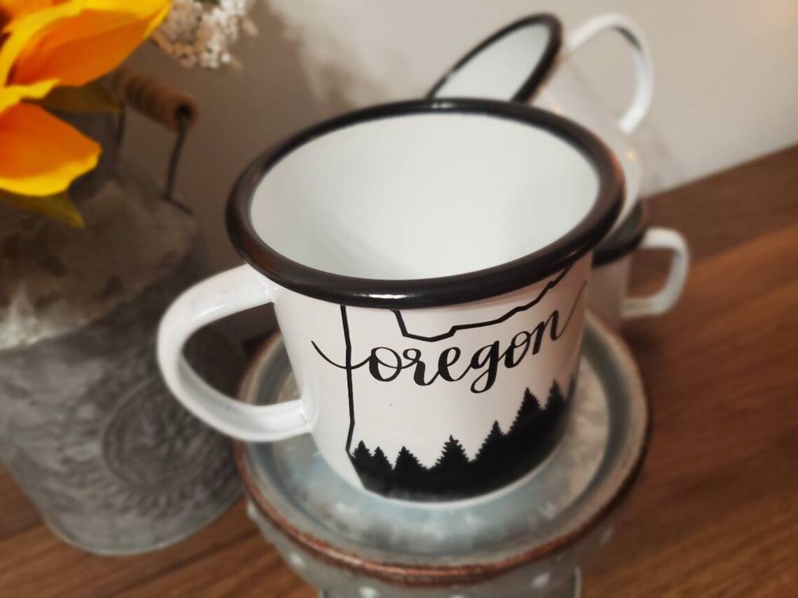 State Enamel Mug, Camping Mug, Enamel Mug, State Pride - Etsy