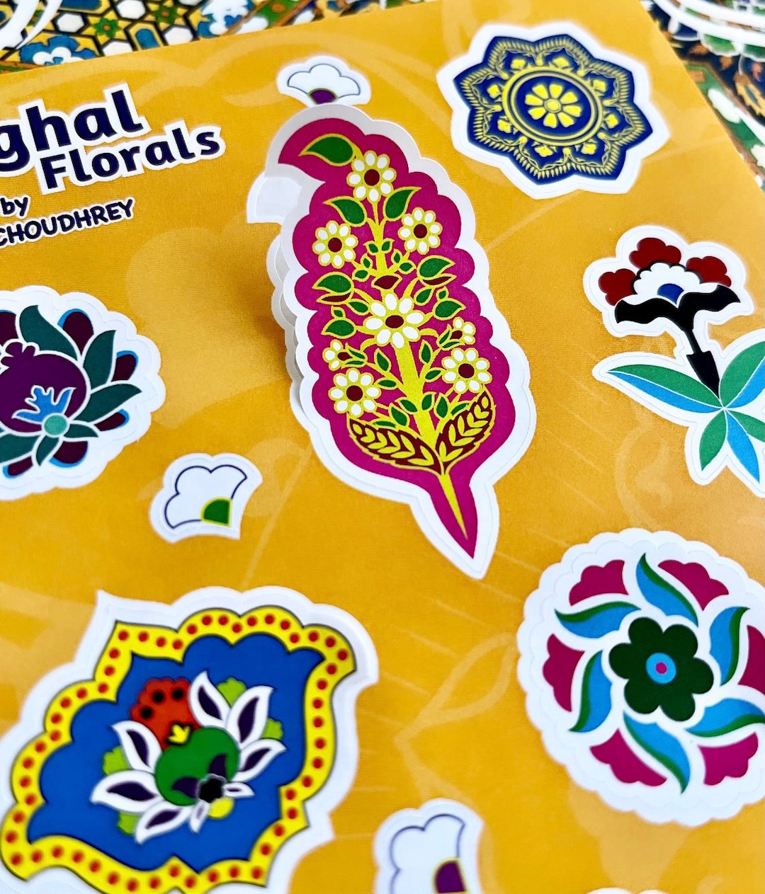 Stickers - Mughal Florals - 14 Designs, Bright and Joyful Art Motifs by ...