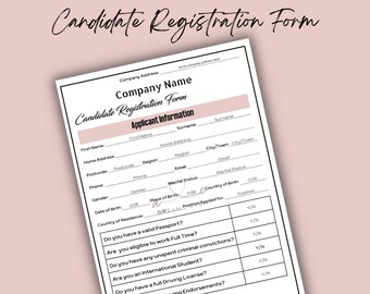 Human Resources Form Template - Etsy