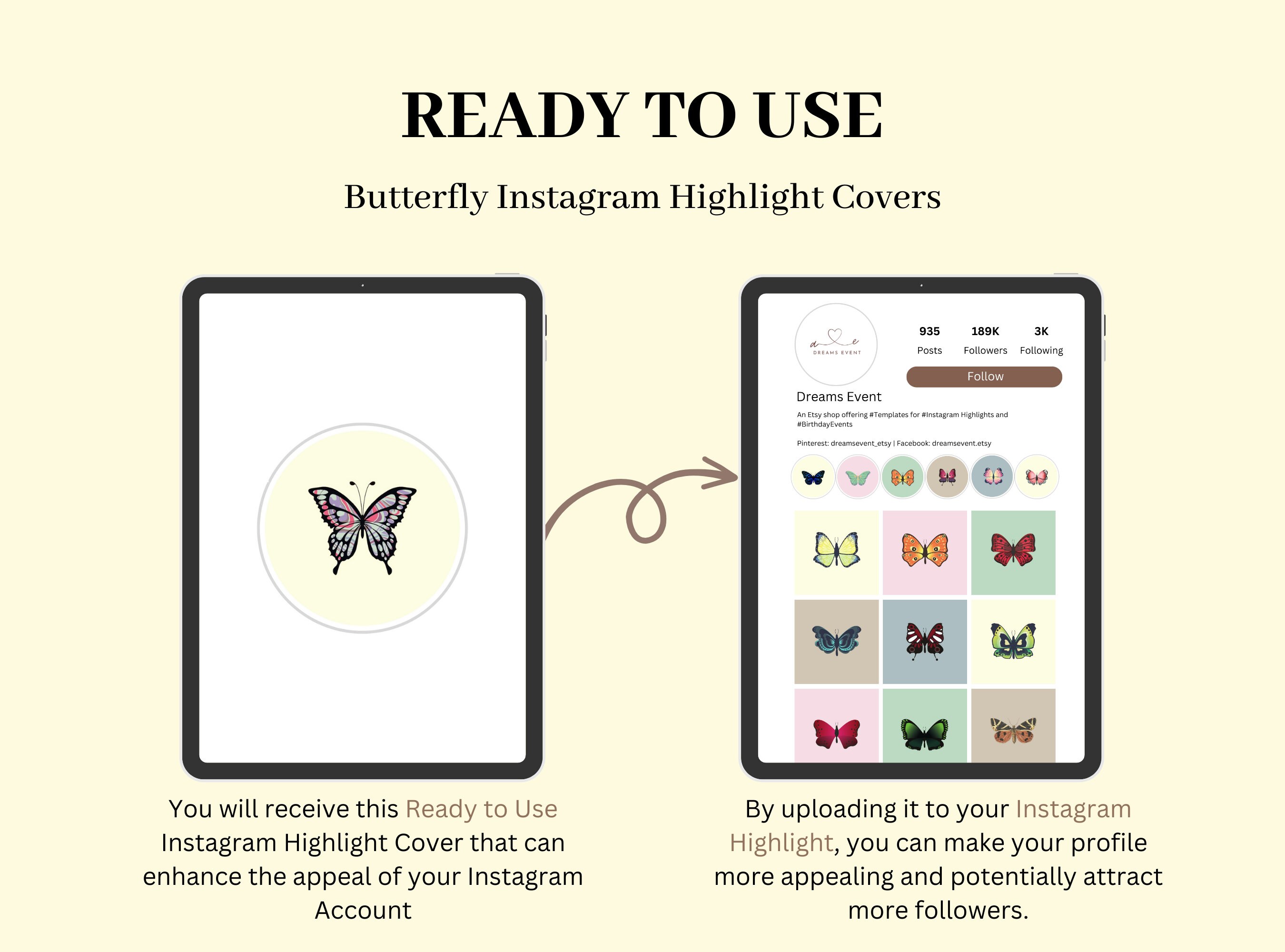 Butterfly Instagram Highlight Covers Illustration Story Highlight ...