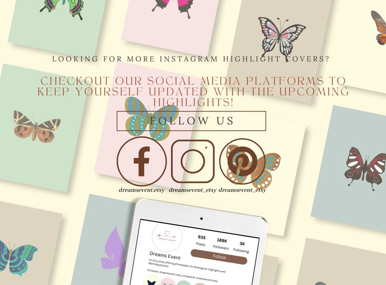 Butterfly Instagram Highlight Covers Illustration Story - Etsy