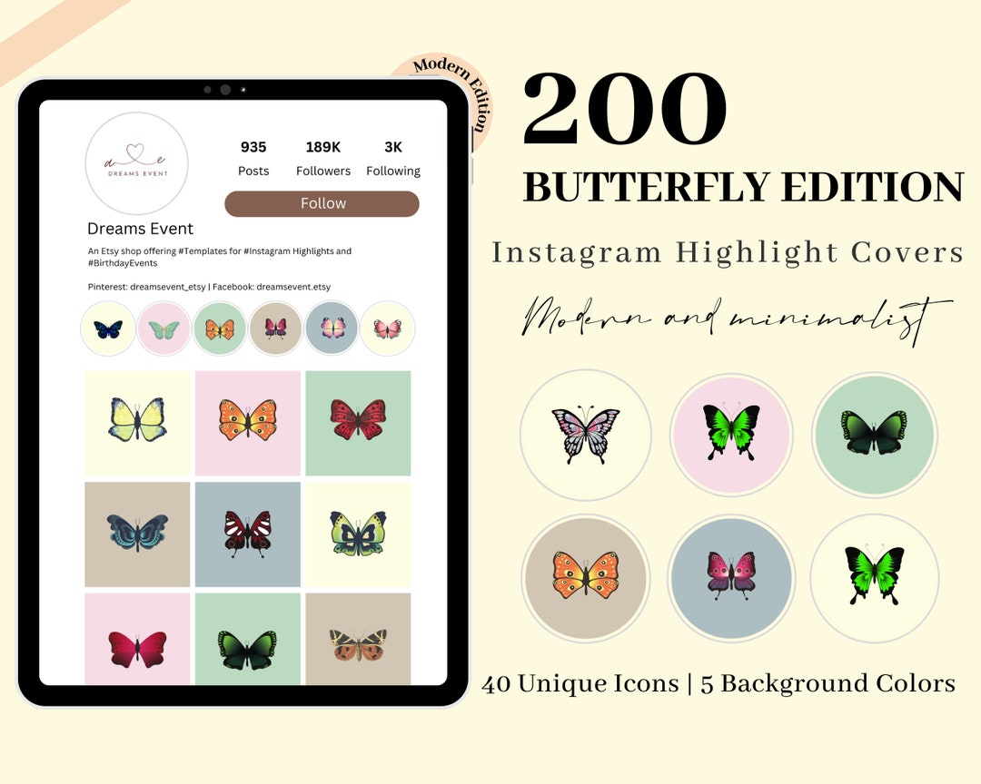 Butterfly Instagram Highlight Covers Illustration Story Highlight ...