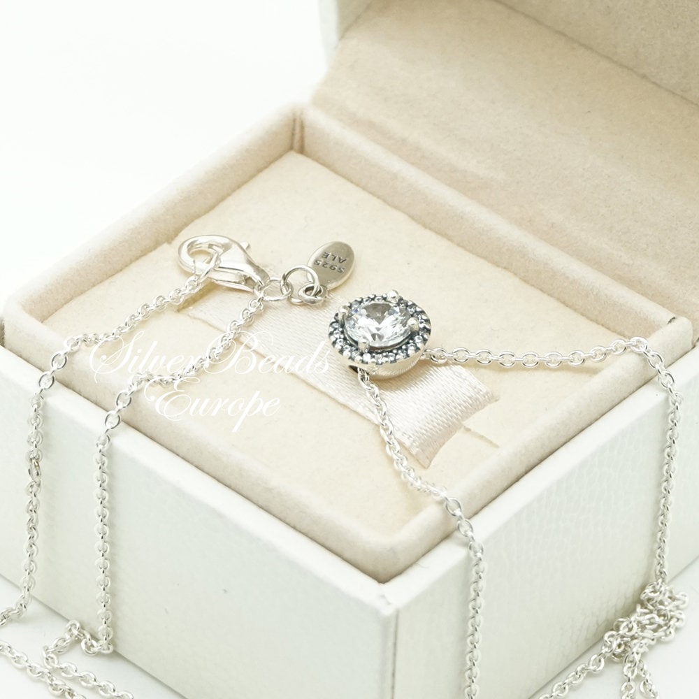 Pandora Classic Elegance Necklace, Clear CZ, 396240CZ, Adjustable 45 Cm ...