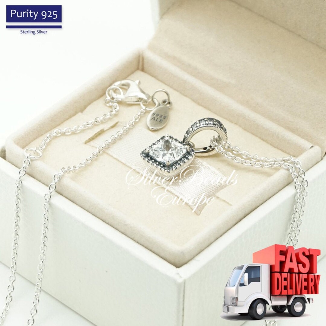 Pandora Classic Elegance Necklace Set 590412 & 390378CZ Clear CZ, 45 Cm ...