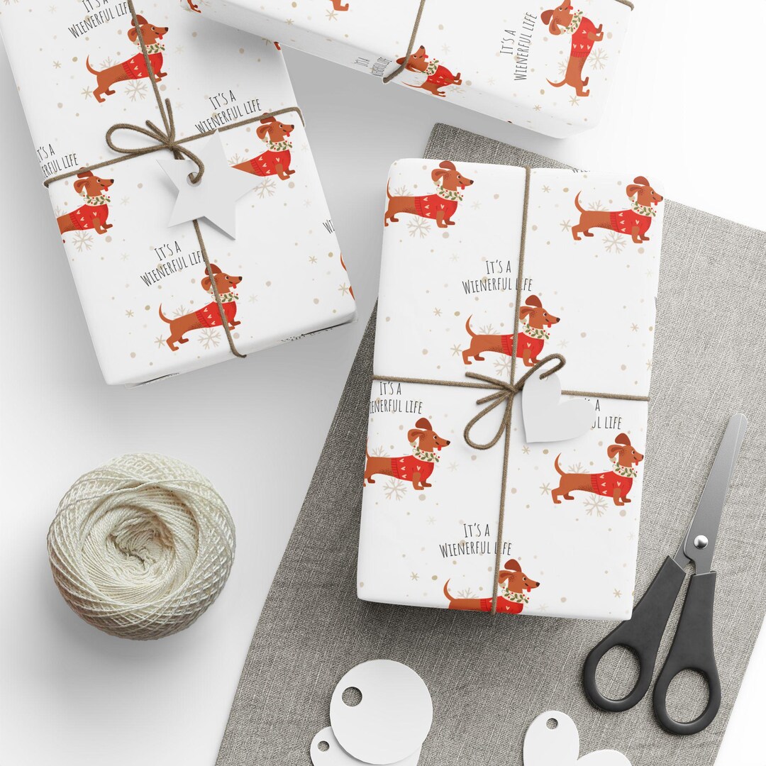 It's a Wienerful Life Dachshund Wrapping Paper Dachshund Gift Wrap ...