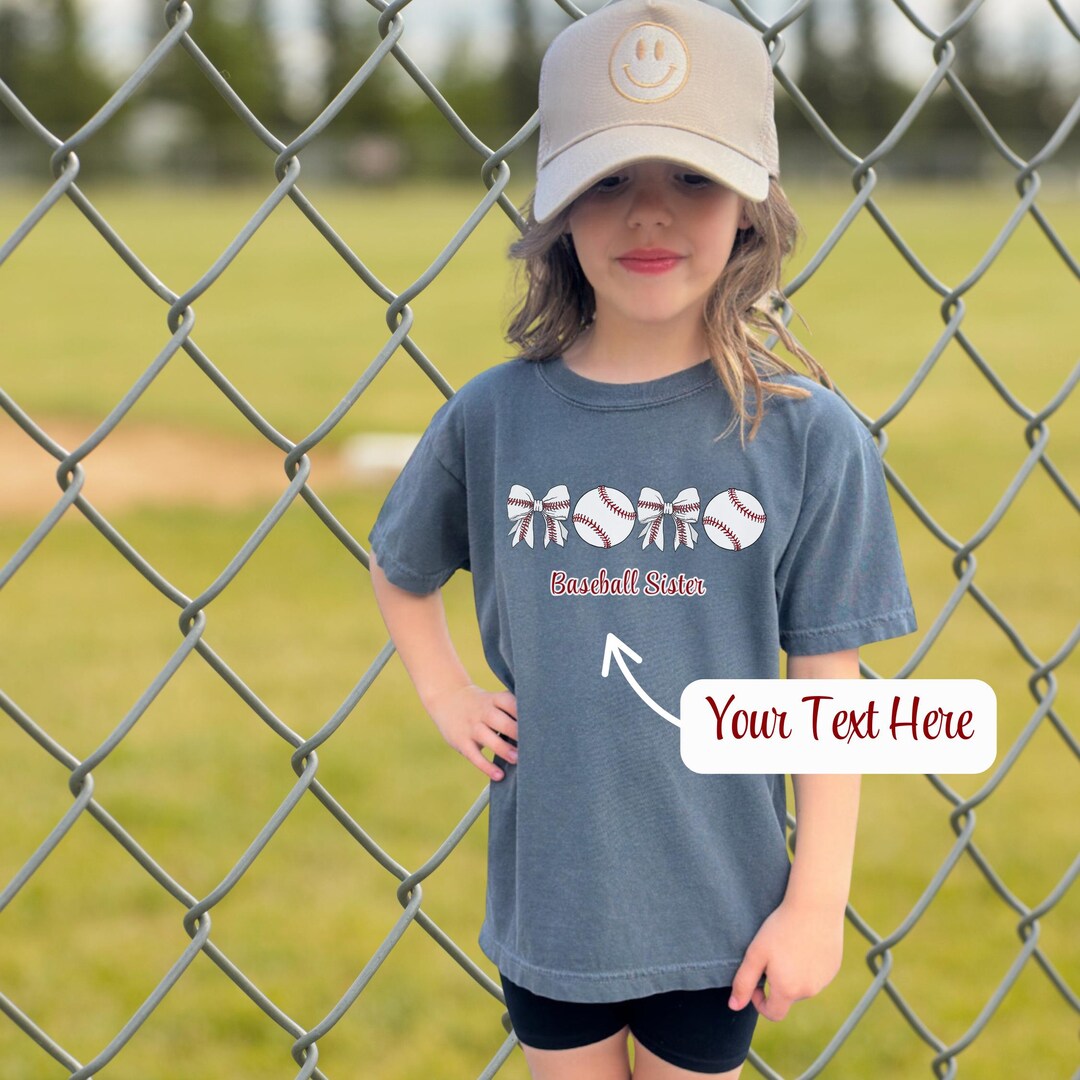 Custom Baseball Sister Shirt Comfortcolors Coquette Baseball Lil Sis ...